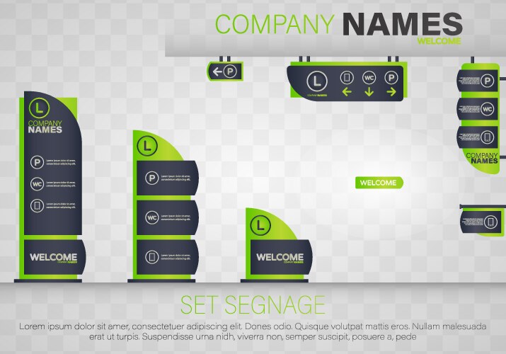 Exterior and interior signage concep Royalty Free Vector