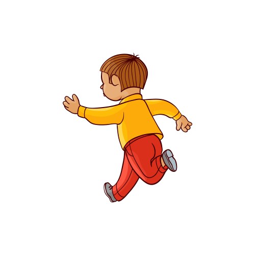 A kid running Royalty Free Vector Image - VectorStock