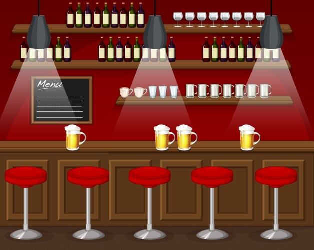Pub and restaurant background scene Royalty Free Vector