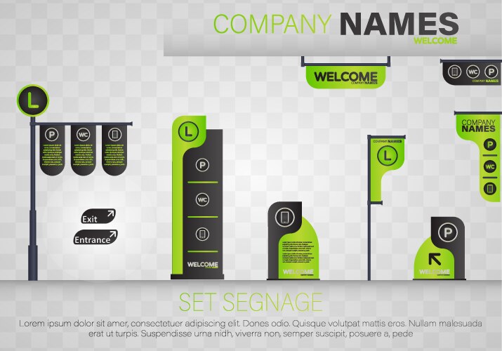 A set of signboards Royalty Free Vector Image - VectorStock