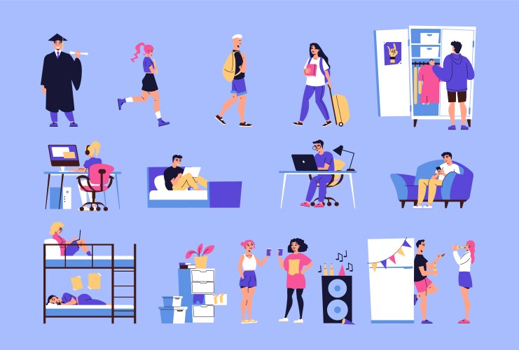 Student daily routine Vector Images & Graphics for Commercial Use ...