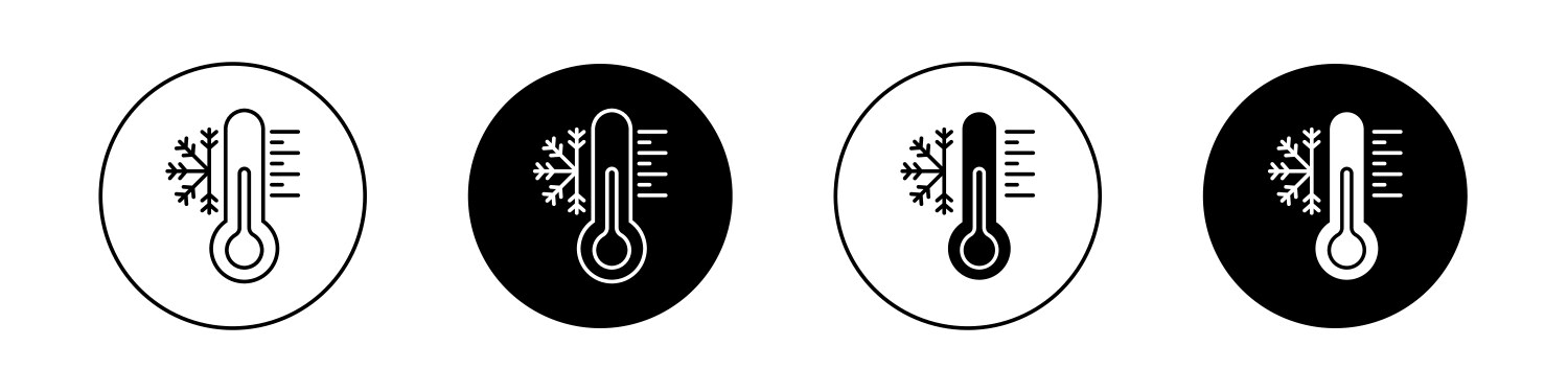Thermometer cold icon set winter freezing Vector Image
