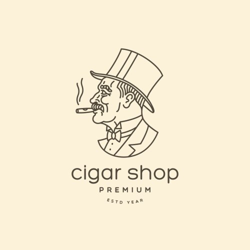 Bearded man logo Royalty Free Vector Image - VectorStock