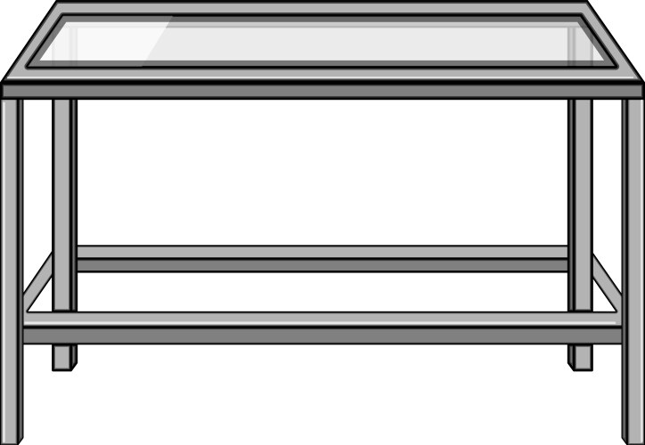 Versatile glass table cartoon Royalty Free Vector Image