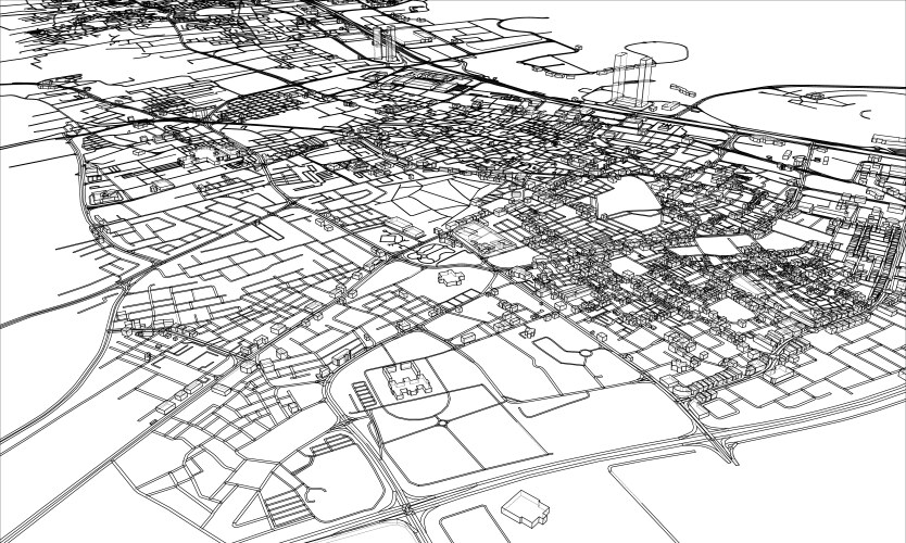 Hand drawn city plan sketch Royalty Free Vector Image
