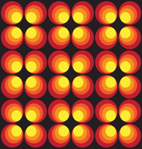 Vintage groovy retro circles seamless pattern Vector Image