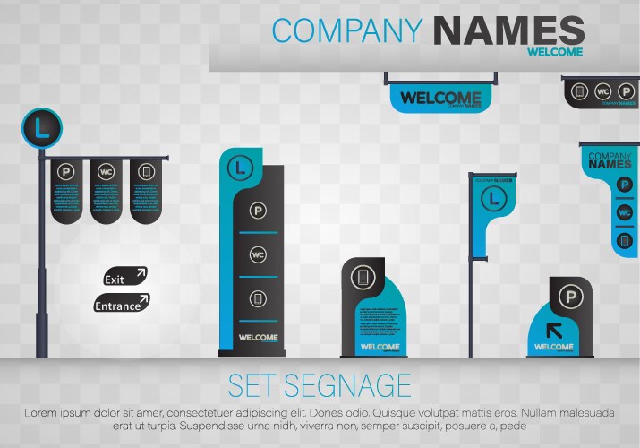 Exterior and interior signage wooden concept Vector Image