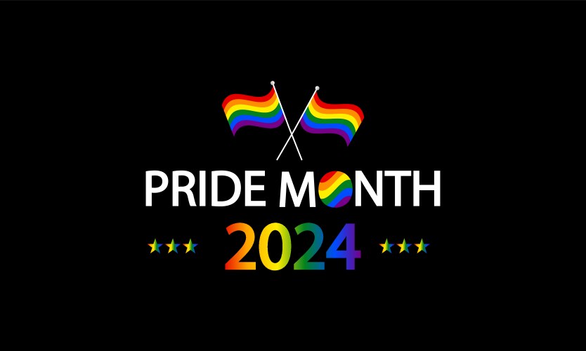 Exploring the artistry of pride month 2024 text Vector Image