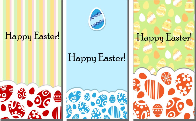 Happy easter flat design labels set Royalty Free Vector