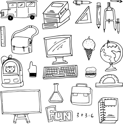 Hand draw education school doodles Royalty Free Vector Image