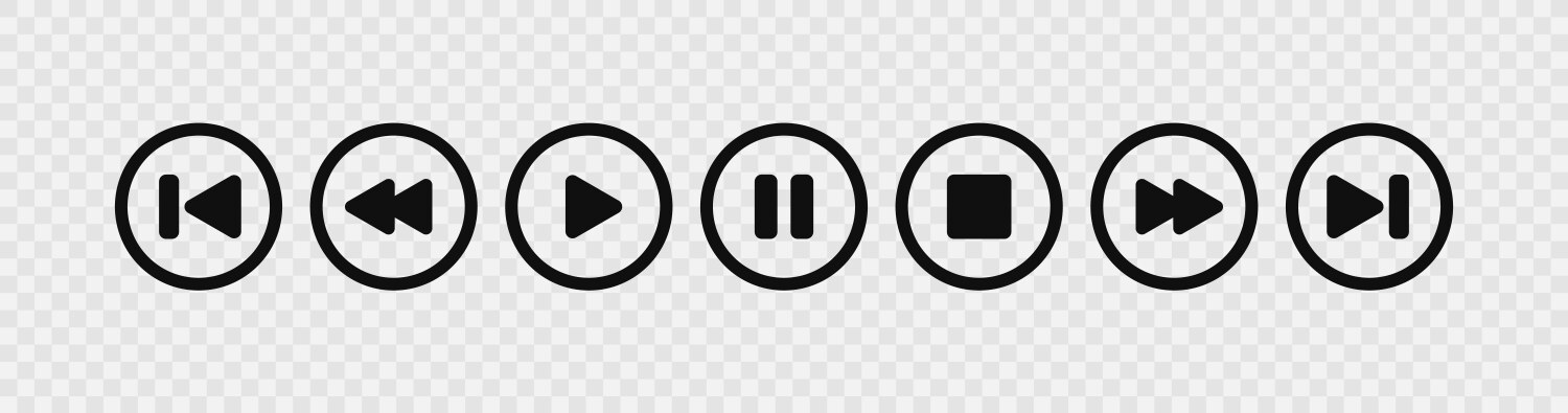 Tv remote control icons set on white background Vector Image