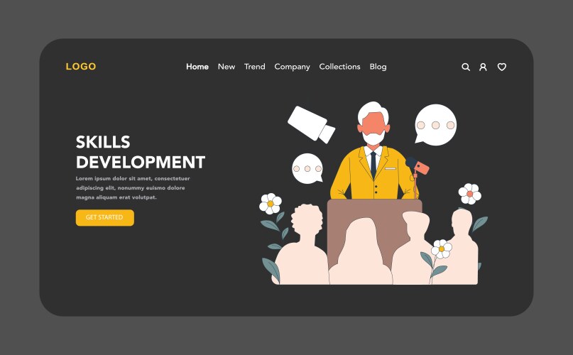 Personal development coach concept flat Royalty Free Vector