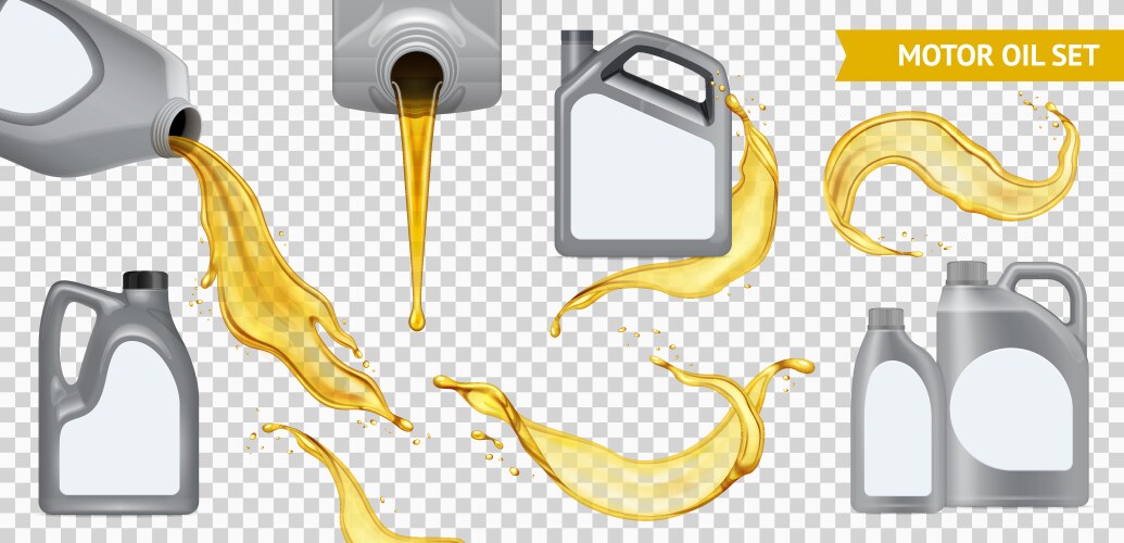 Engine oil realistic set Royalty Free Vector Image