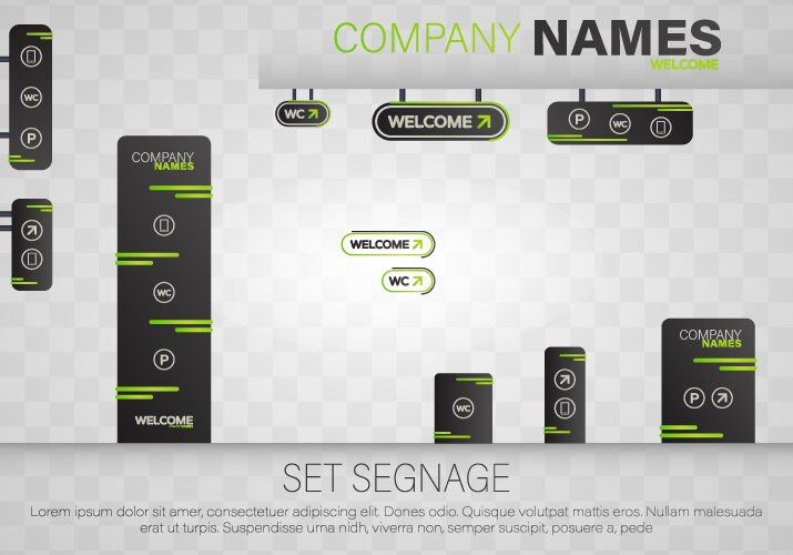 Exterior and interior signage wooden concept Vector Image