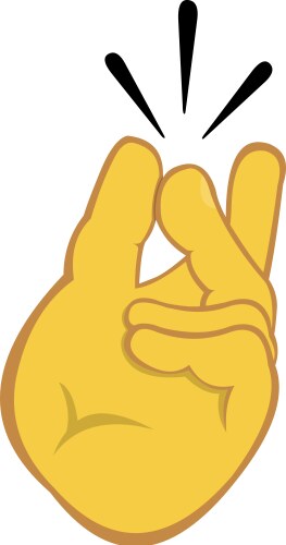 Yellow hand fingers snapping Royalty Free Vector Image