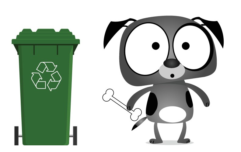 Flat recycling wheelie bin icon Royalty Free Vector Image