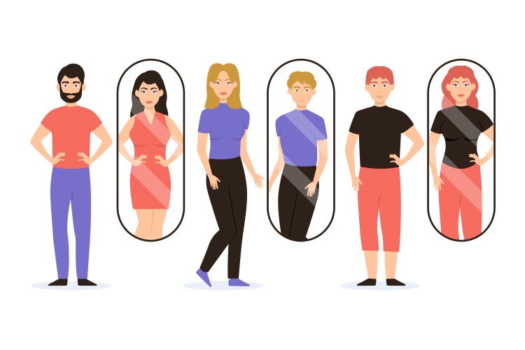 Cartoon transgender people pack Royalty Free Vector Image