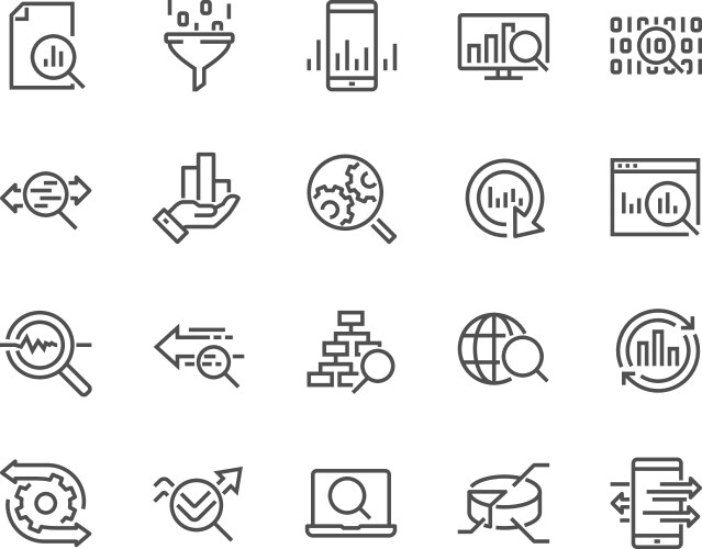 Line Plants Icons Royalty Free Vector Image Vectorstock