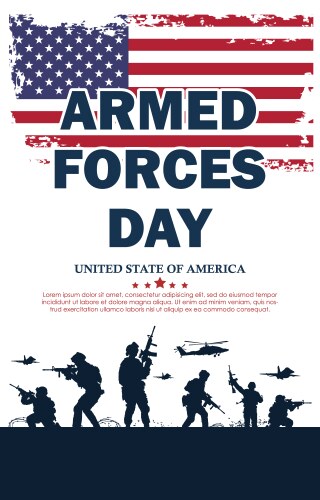 Armed forces day celebration background Royalty Free Vector