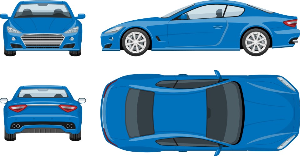 Realistic blue car sport two tone luxury Vector Image