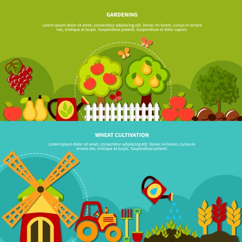 Farm banner set Royalty Free Vector Image - VectorStock