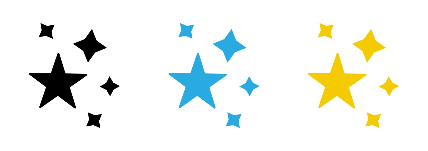 Shine icon set magic twinkle sparkle and glitter Vector Image