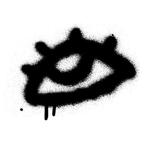 Spray textured graffiti doodle punk shape - crown Vector Image