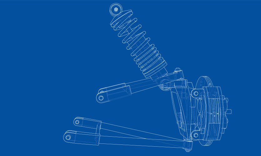 Car suspension drawings Royalty Free Vector Image