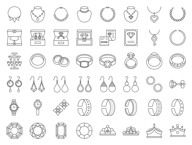 Jewelry round outline Royalty Free Vector Image