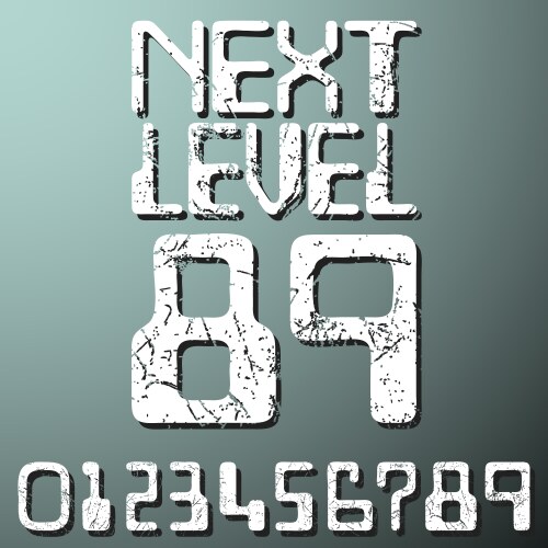 Next level numbers stamp and t shirt mockup Vector Image