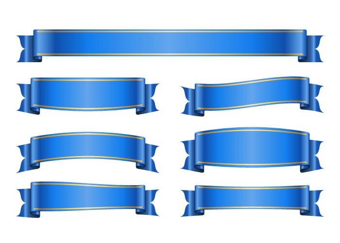 Blue ribbon banners set Royalty Free Vector Image