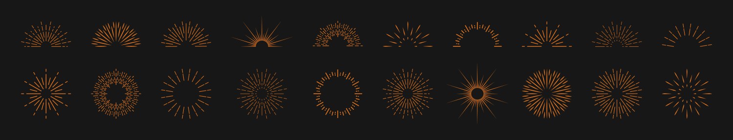 Half Sunburst Vector Images (over 700)