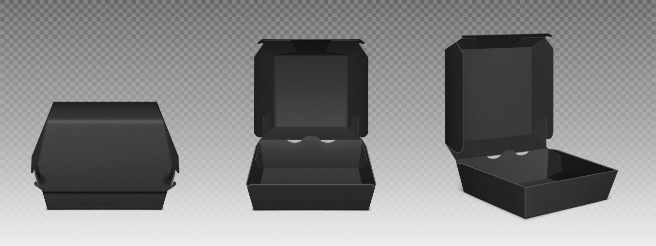 Black cardboard box mockup premium packaging Vector Image