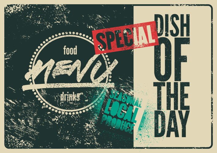 Menu typographical grunge vintage design Vector Image