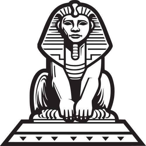 Sphinx - black and white Royalty Free Vector Image