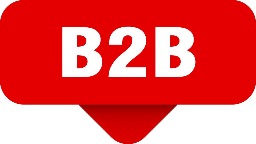 B2b sticker b2b sign on transparent background Vector Image