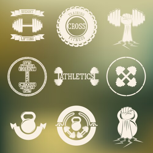 Cross training man silhouet 3 logo Royalty Free Vector Image