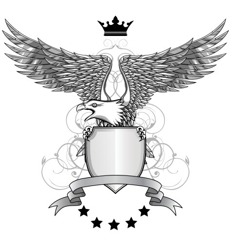 Eagle with emblem Royalty Free Vector Image - VectorStock
