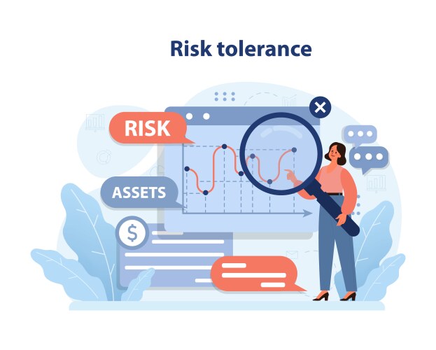 Risk tolerance concept flat Royalty Free Vector Image