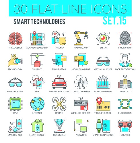 Future technologies icons Royalty Free Vector Image
