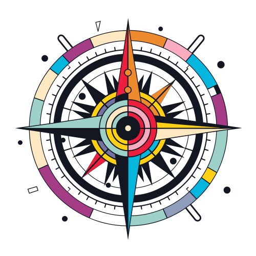 Colored Compass Rose Vector Images (over 4,600)