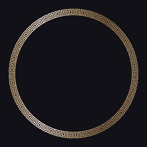Golden round greek frame for design Royalty Free Vector