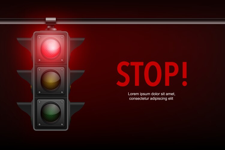 Red traffic light background signal Royalty Free Vector