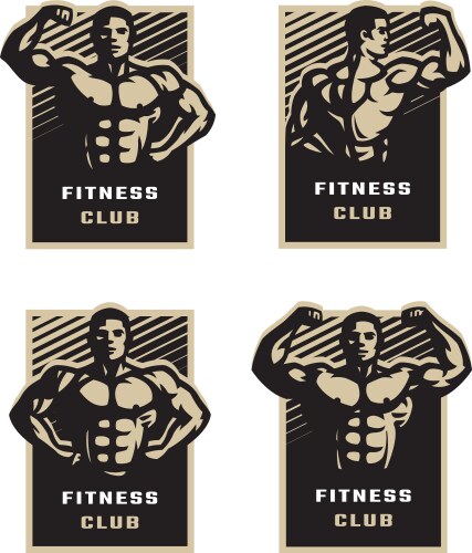 Bodybuilder logo symbol Royalty Free Vector Image