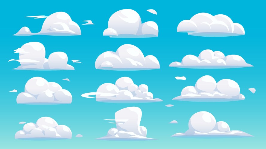 Set clouds in sky Royalty Free Vector Image - VectorStock