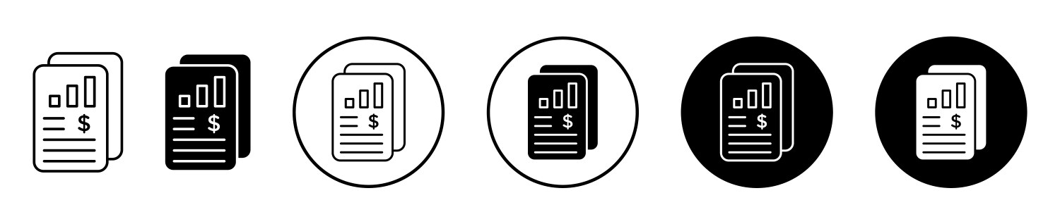 Income statement icon set on white background Vector Image