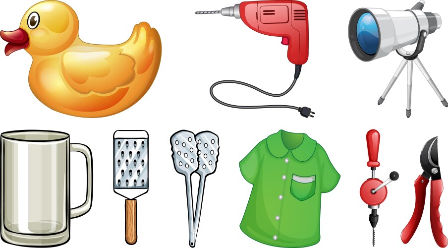 Big set clothes on white background Royalty Free Vector