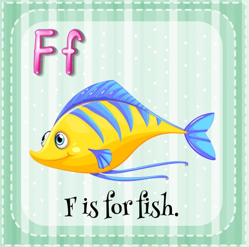 Animals alphabet f is for fish Royalty Free Vector Image
