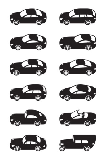 Different cars seen from above Royalty Free Vector Image