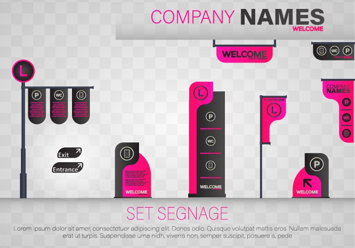 Clay digital signages with blank screens Vector Image